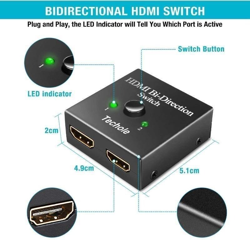 HDMI Switch - Techole Bidirectional HDMI Splitter 1 In 2 Out /2 Input 1 ... HDMI Switch - Techole Bidirectional HDMI Splitter 1 In 2 Out /2 Input 1 ...