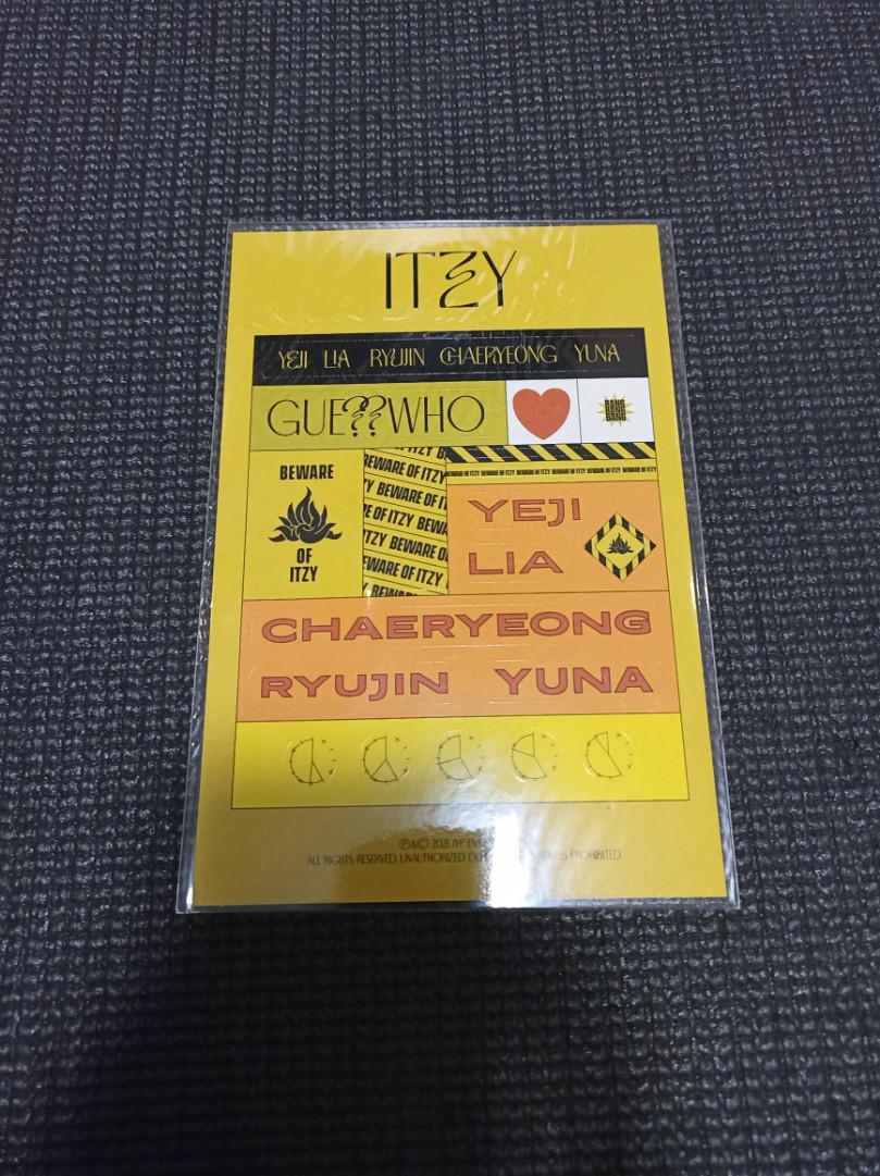 ITZY Official Guess who sticker, Hobbies & Toys, Memorabilia ...