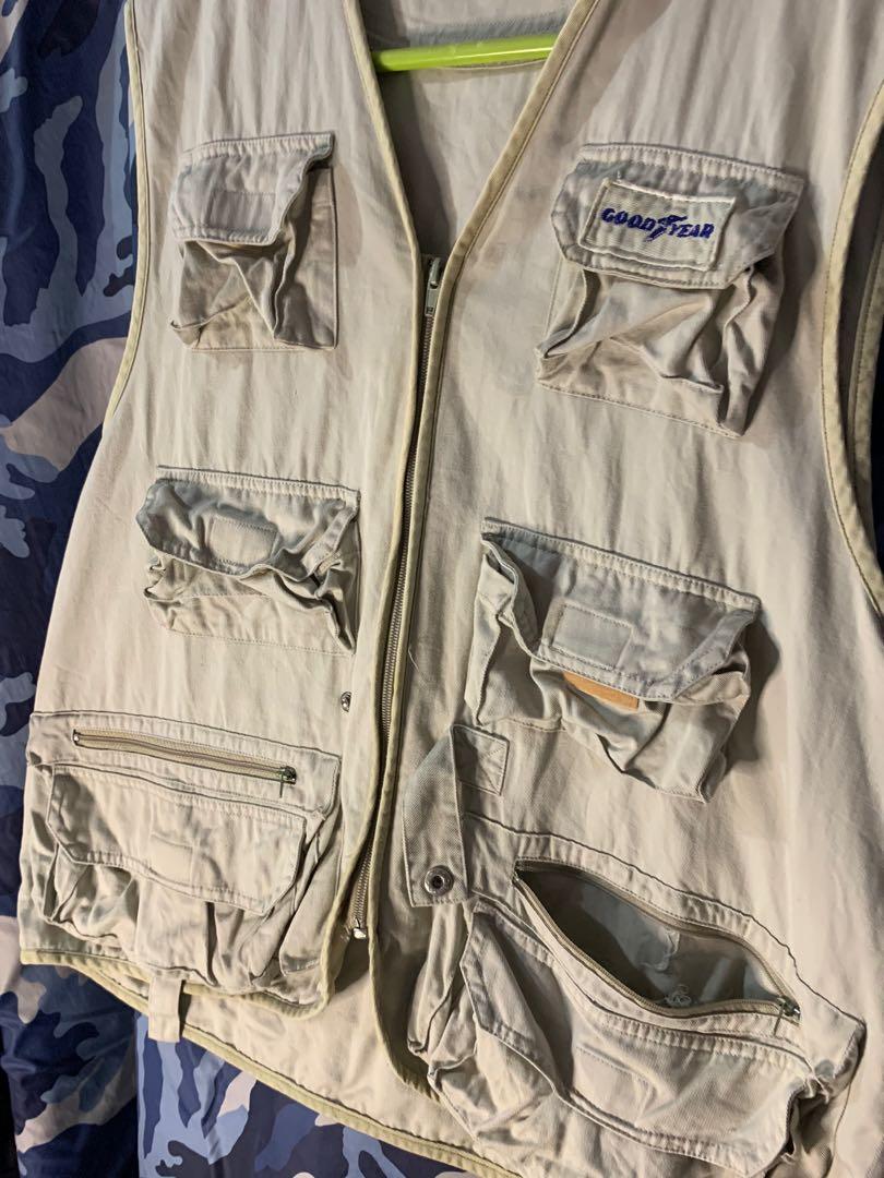 mens multi pocket utility vest vintage good year, Men's Fashion, Coats, Jackets and Outerwear on ...