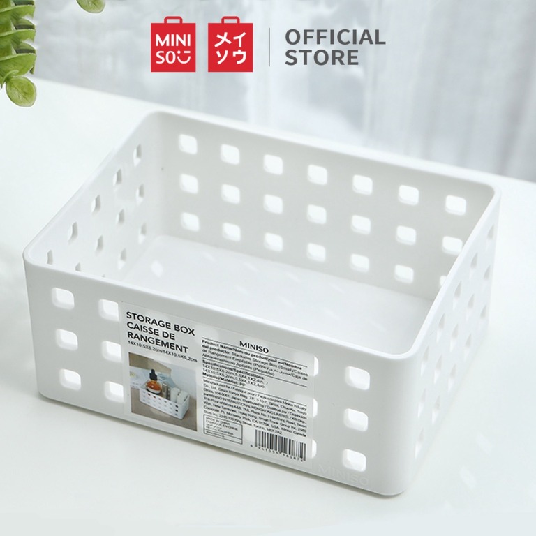 Miniso Storage Box Stackable Storage Box (Small), Furniture & Home ...