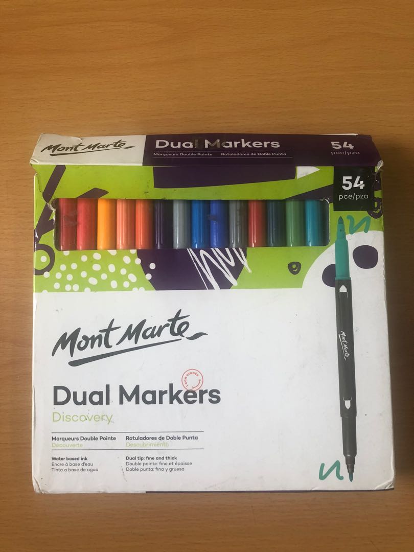 Monte Marte Dual Markers 54 pieces, Hobbies & Toys, Stationary & Craft ...