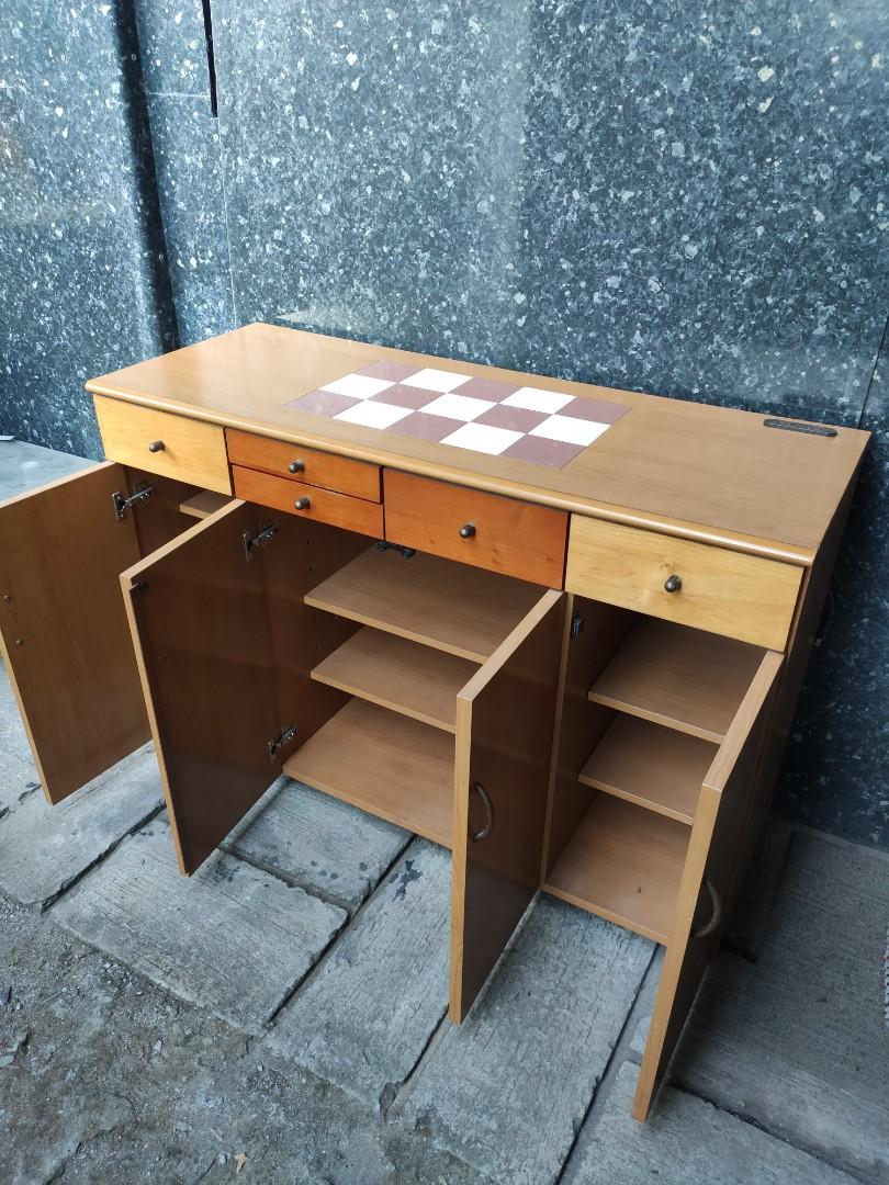 Movable Kitchen Island Table w/ Tile Top, Furniture & Home Living ...