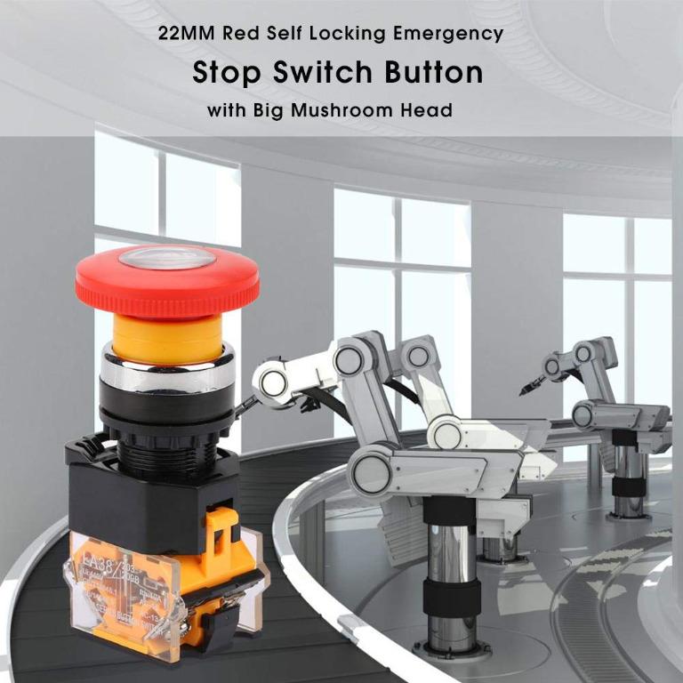 New stock! Emergency Button Switch Self Locking Emergency Stop Push ...