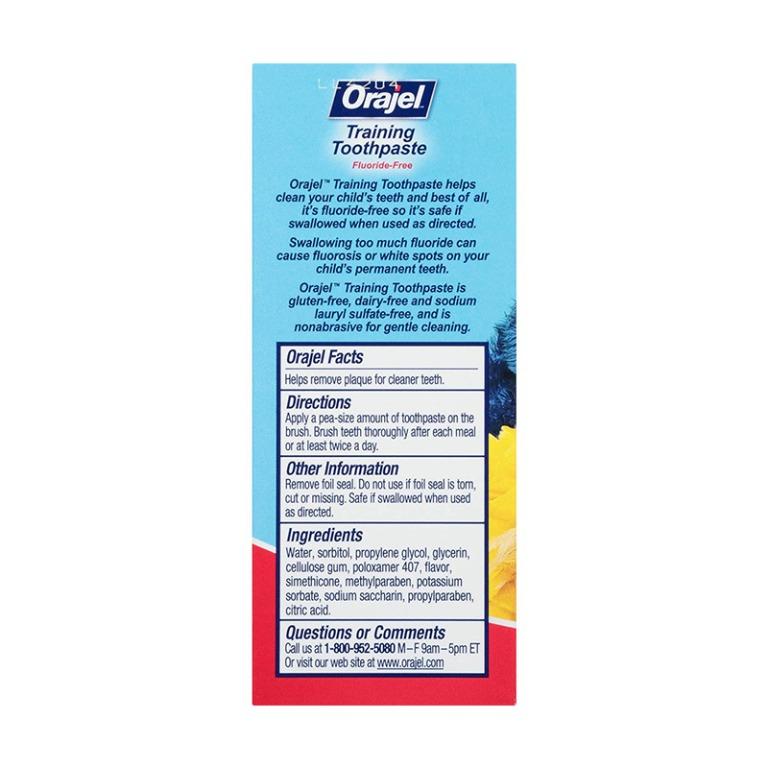 Orajel Training Toothpaste Elmo Fluoride-Free Berry Fun Flavor for Kids ...
