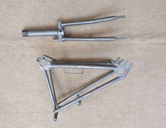 Original Brompton ti fork and triangle (raw), Sports Equipment, Bicycles & Parts, Parts ...