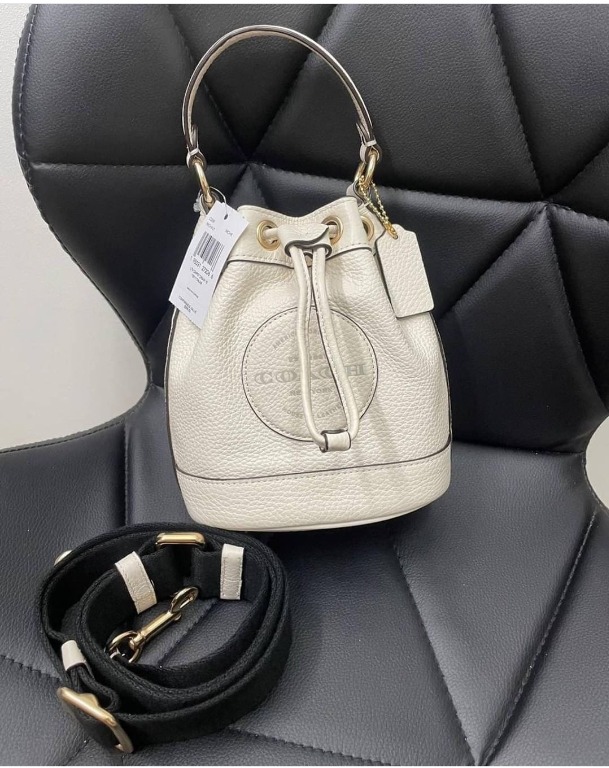 Original Coach Dempsey Drawstring Bucket Bag C4100 - Chalk, Women's ...