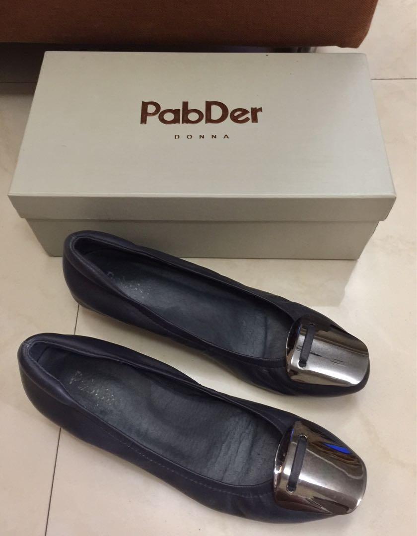 PabDer blue leather shoes (38), Women's Fashion, Footwear, Heels on Carousell