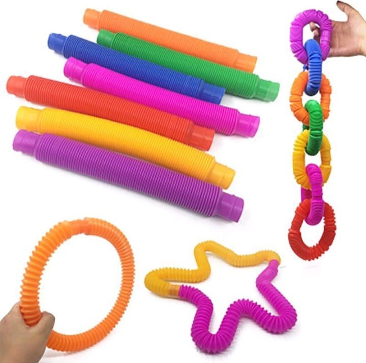 Kids Children Pop tube fiddle toy sensory play special link kids pop it ...