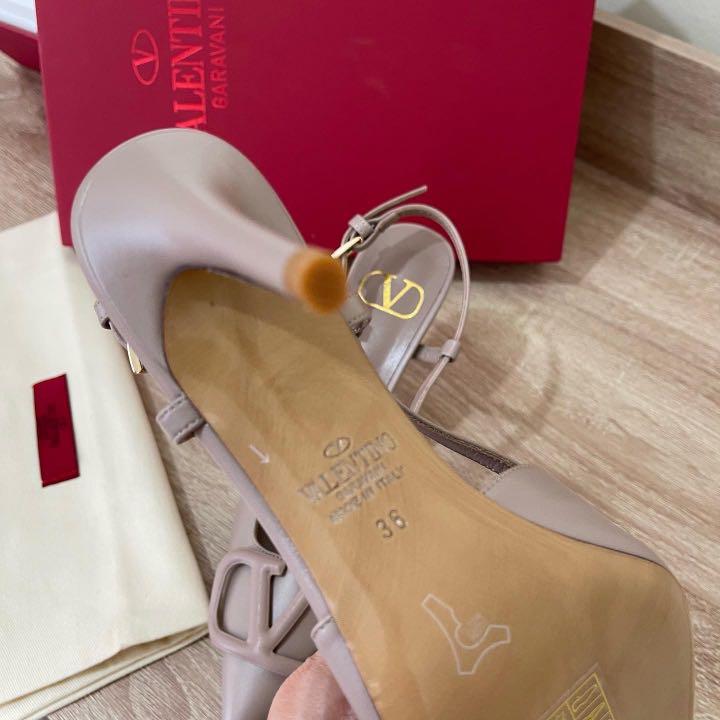 PREORDER: Valentino V Logo Heels Slingback Shoes, Women's Fashion ...