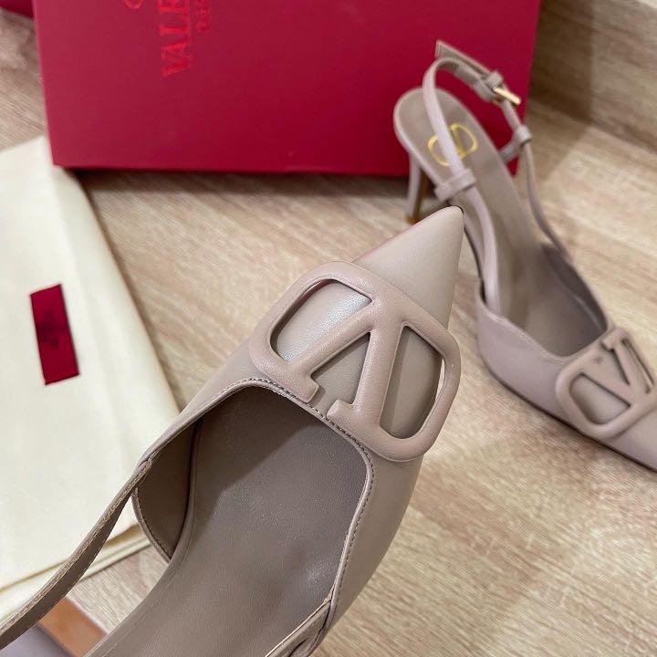 PREORDER: Valentino V Logo Heels Slingback Shoes, Women's Fashion ...