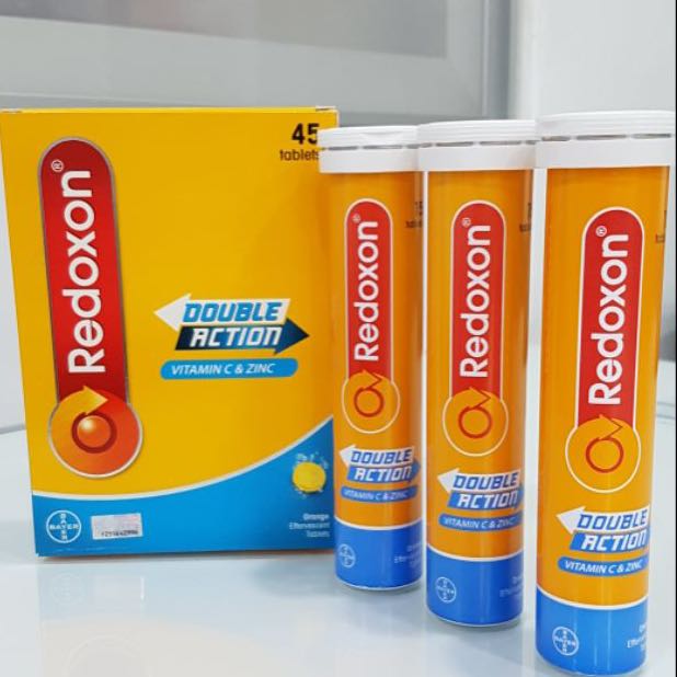 Redoxon Double Action 45 tablets - Vitamin C & Zinc - Effervescent ...