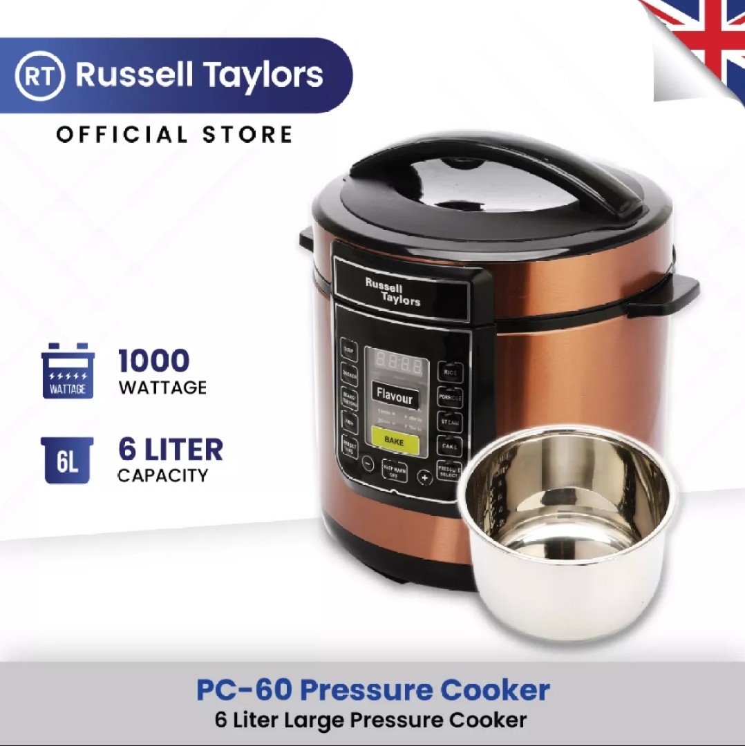 Russell Taylors Pressure Cooker 6L, TV & Home Appliances, Kitchen ...