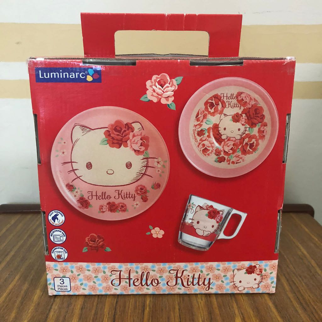 Sanrio Luminarc Hello Kitty Dining Set, Furniture & Home Living, Kitchenware & Tableware, Other ...