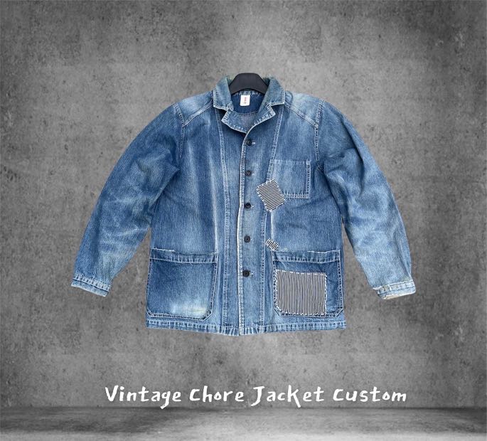 Vintage Chore Jacket Aging Faded Distressed, Men's Fashion, Coats ...