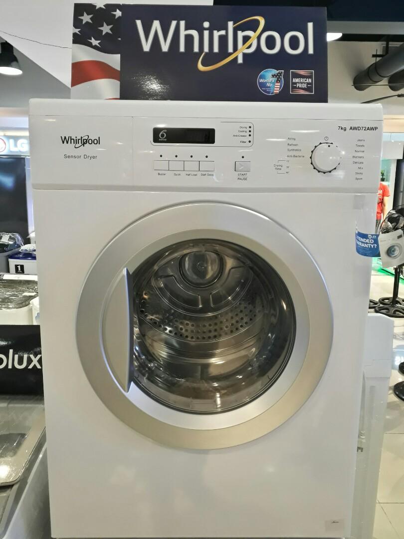 Whirlpool Electric Dryer 100% AWD72AWP AWD80AGP, TV & Home Appliances ...