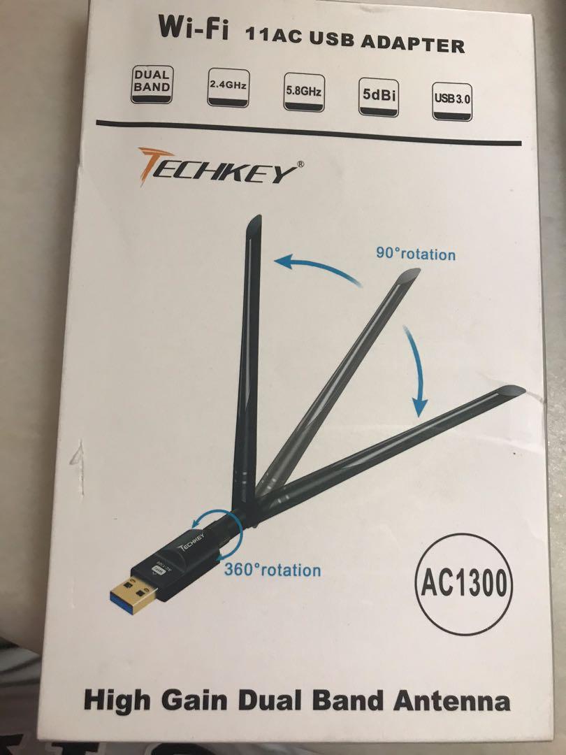 WiFi Adapter 1300 Mbps (TECHKEY), Computers & Tech, Parts & Accessories, Cables & Adaptors on ...