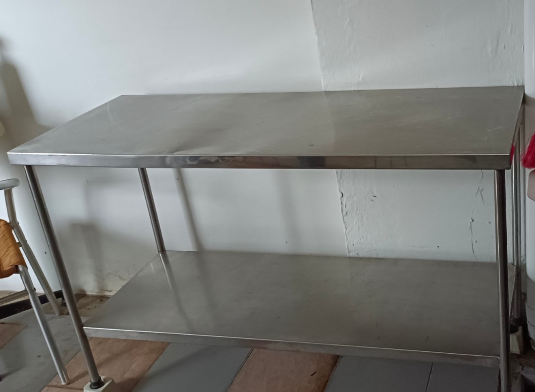 2-tier Stainless Steel Table, Furniture & Home Living, Furniture ...