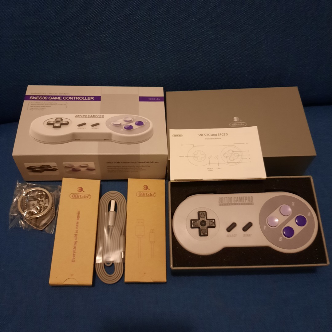 新淨 8bitdo 八位堂 SNES30 Wireless Gamepad Game Controller (Nintendo Switch 可用), 遊戲機, 遊戲機裝飾配件, 手掣 ...