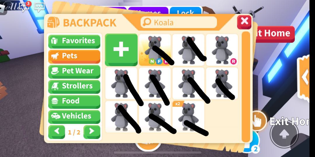 Adopt me: Ride koala for sale or trade, Video Gaming, Gaming ...