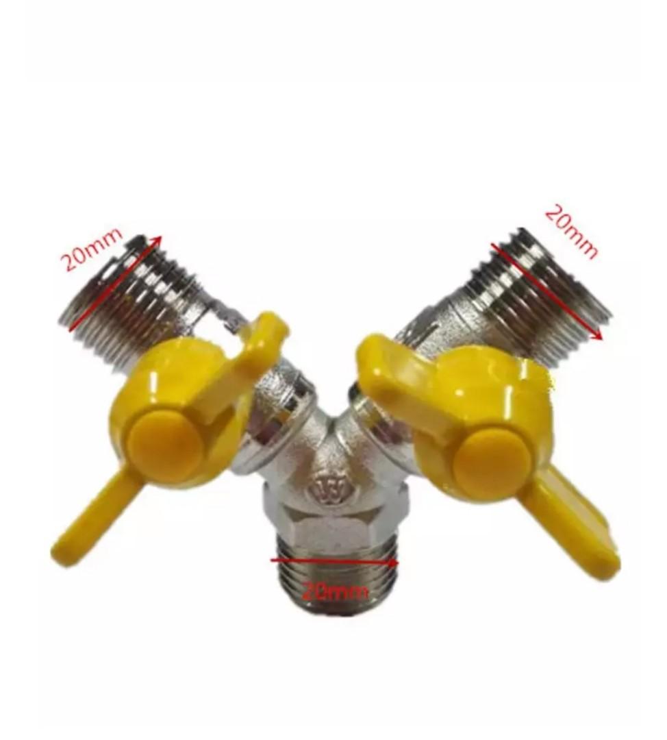 Brass Ball Valve(Y Splitter Connection Joint), Furniture & Home Living ...