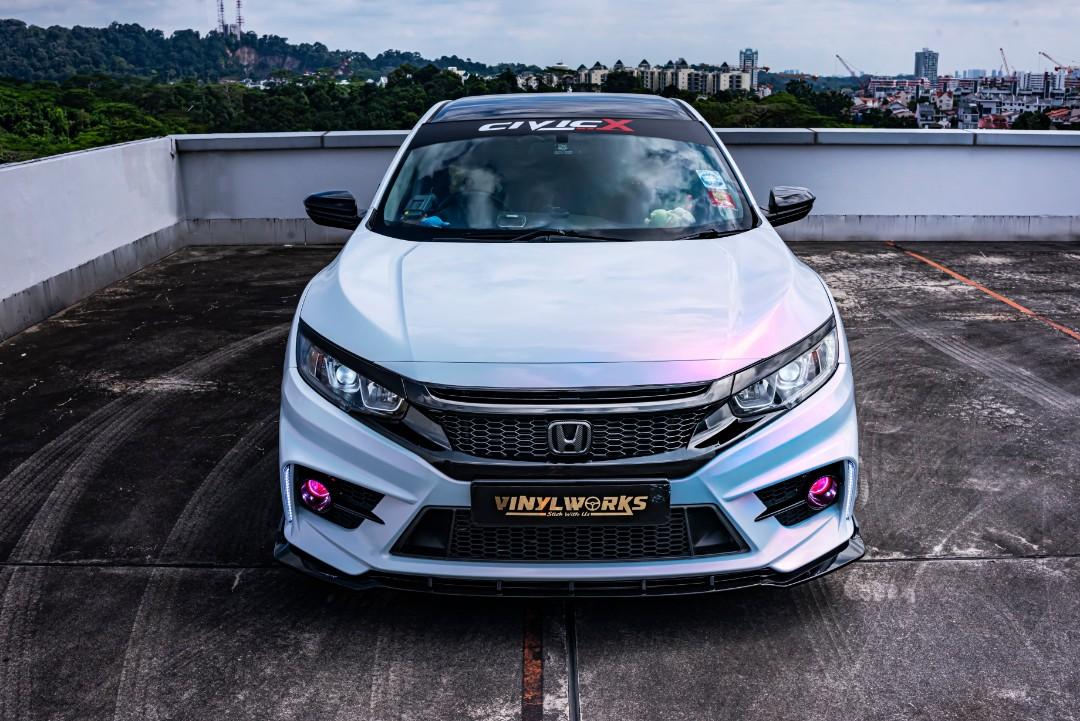 Car Wrap - Honda Civic FC Full Car Exterior Wrap (Diamond White Pink ...