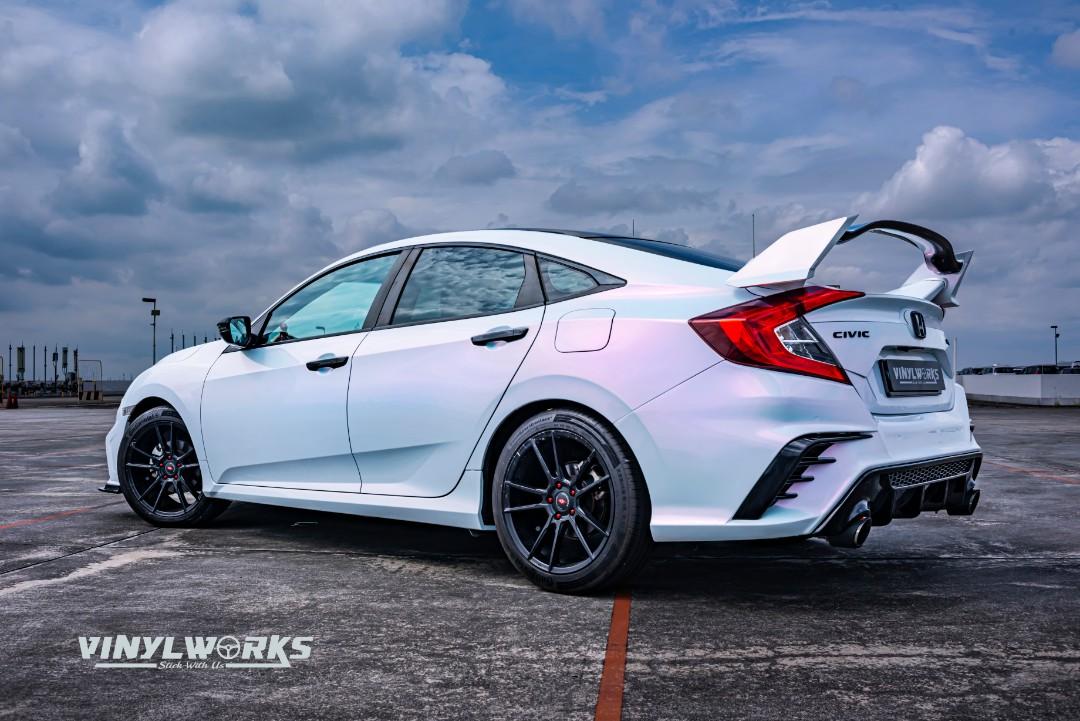 Car Wrap - Honda Civic FC Full Car Exterior Wrap (Diamond White Pink ...