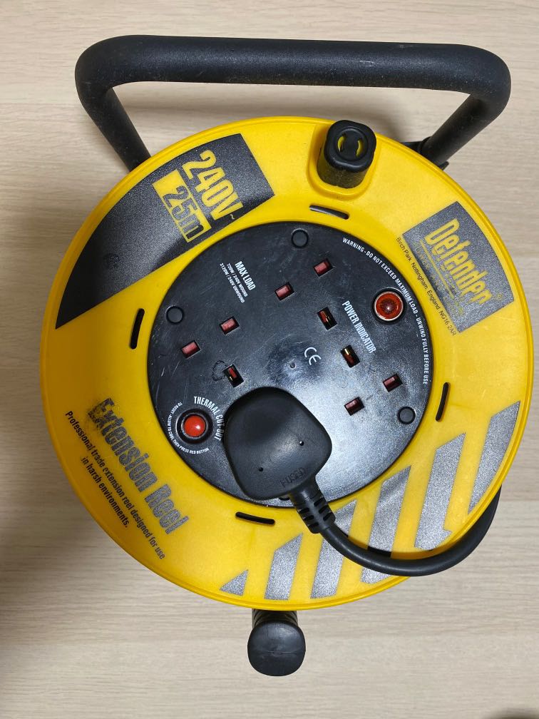 Defender 25M Extension Reel, Furniture & Home Living, Home Improvement ...