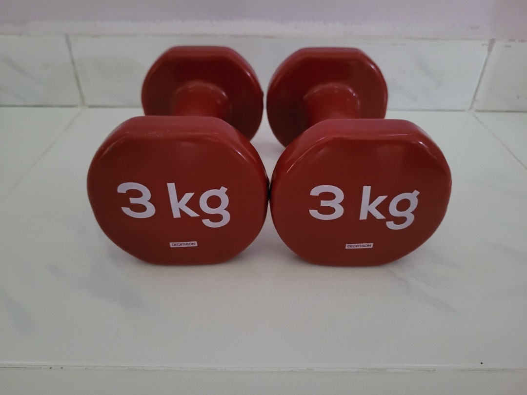 Domyos 3kg Dumbbells, Sports Equipment, Exercise & Fitness, Weights ...