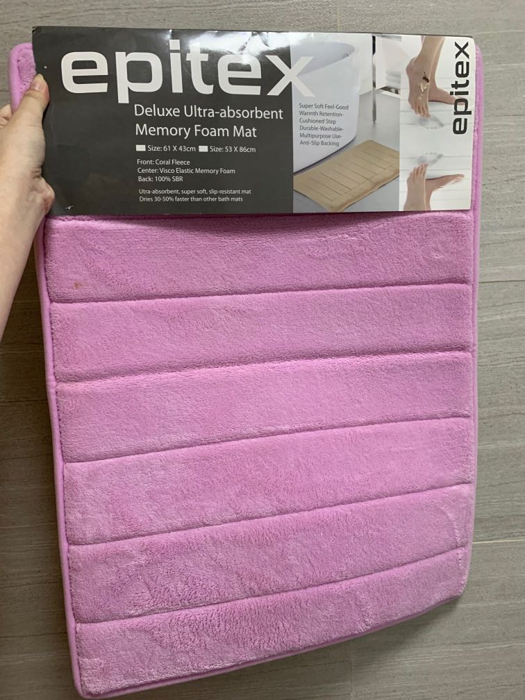 [BRAND NEW] memory foam mat - pink - Epitex brand, Furniture & Home ...