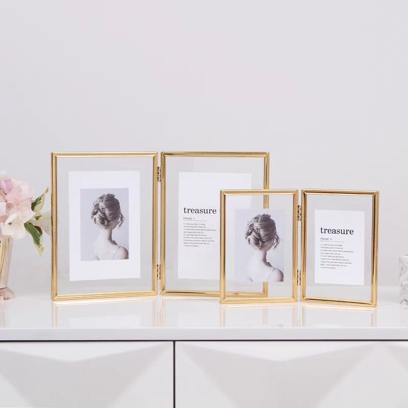 Gold Flip Open Two Sided Photo Frames, Furniture & Home Living, Home ...