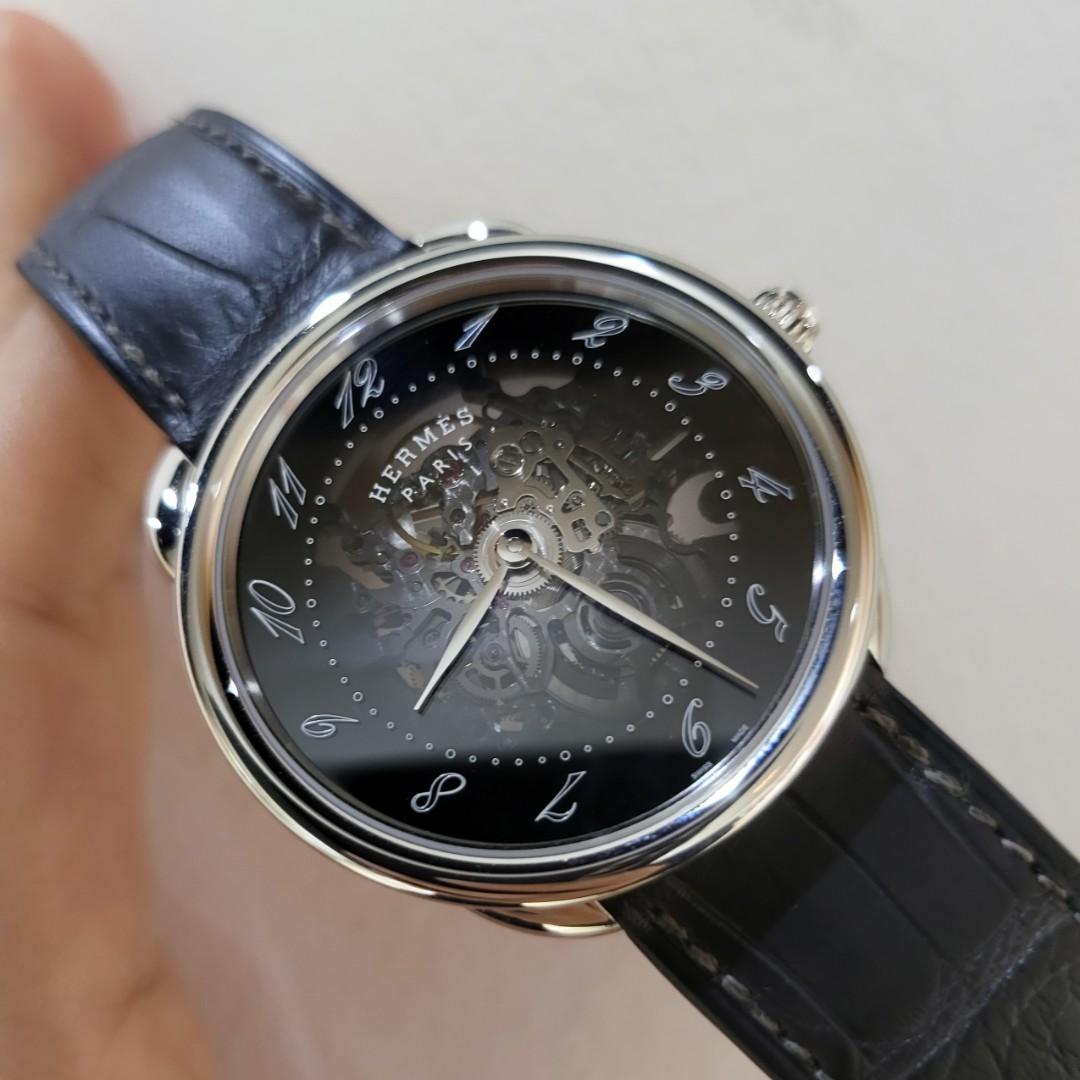 Hermès Arceau "Squelette" See-Through Skeleton Mens Watch, Luxury ...