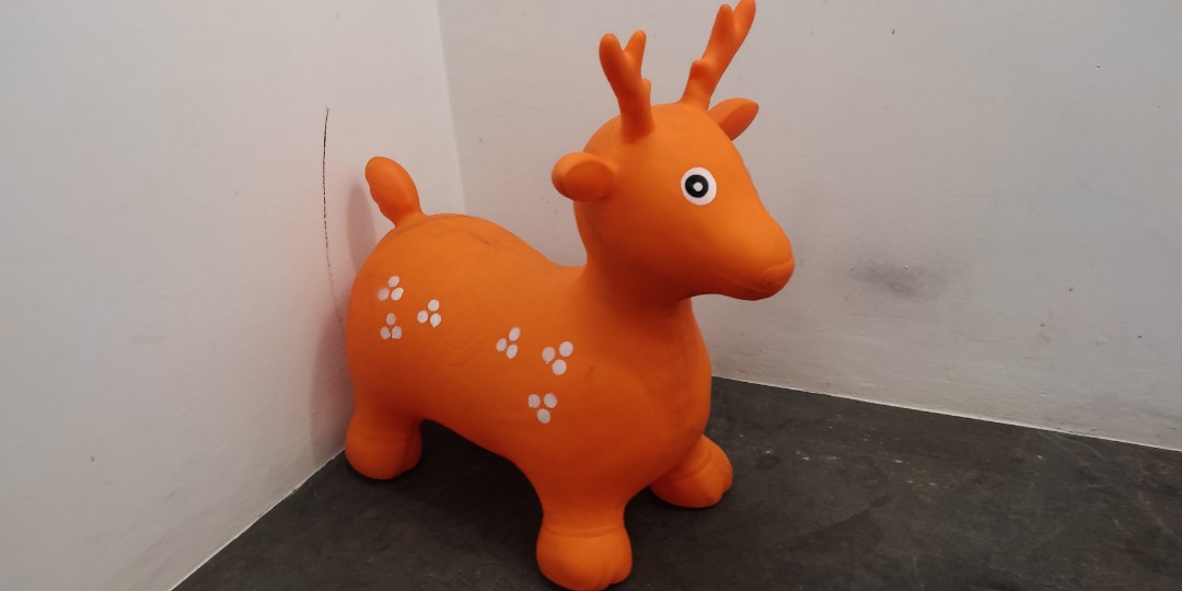 Inflatable jumping deer toy hopper bounce bouncy toy horse pony rody ...