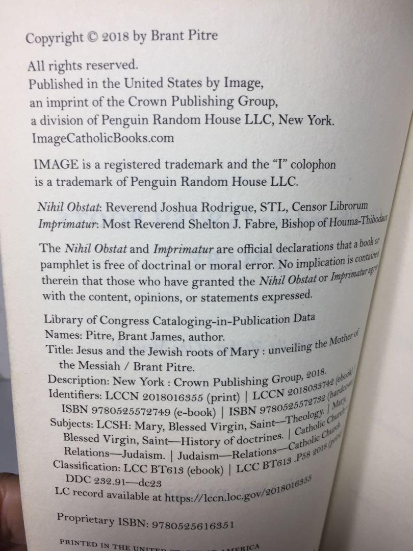 Jesus and the Jewish Roots of Mary by Brant Pitre, Hobbies & Toys ...