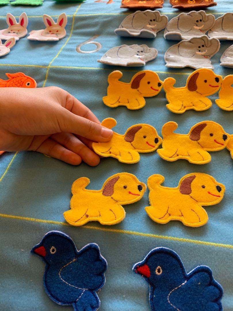 Numbers Board ( felt / Velcro Animals), Babies & Kids, Infant Playtime ...