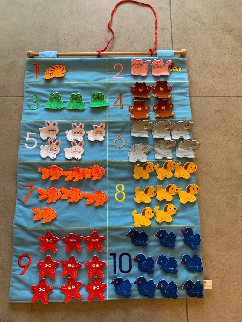Numbers Board ( felt / Velcro Animals), Babies & Kids, Infant Playtime ...