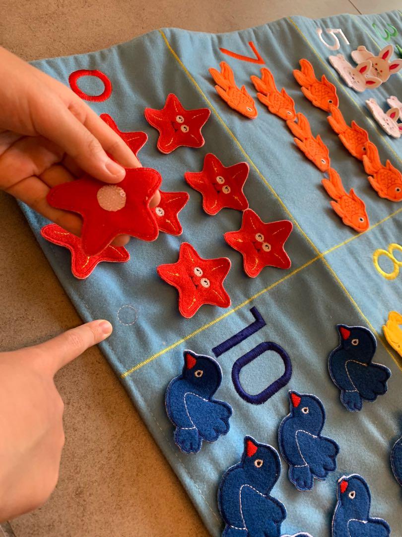 Numbers Board ( felt / Velcro Animals), Babies & Kids, Infant Playtime ...
