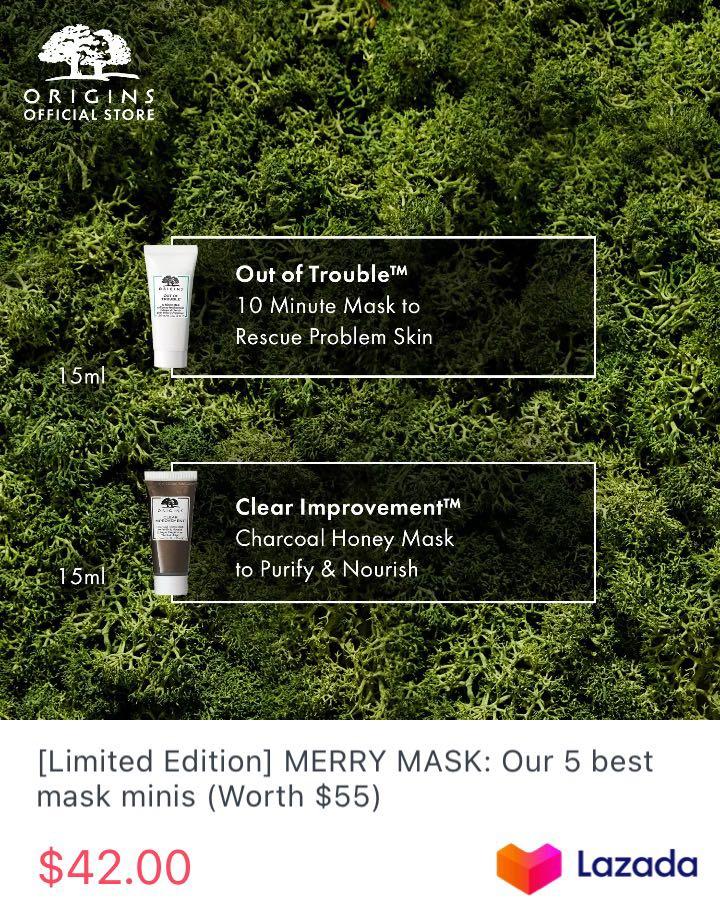 Origins Merry Masks Set (5 Mini Masks), Beauty & Personal Care, Face ...