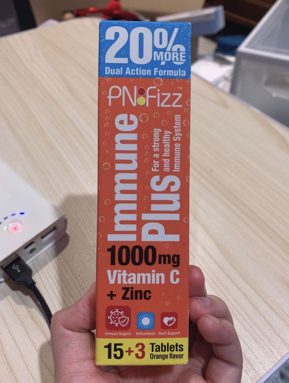 Pn Fizz Immune Plus 1000mg Vitamin C, Health & Nutrition, Health ...