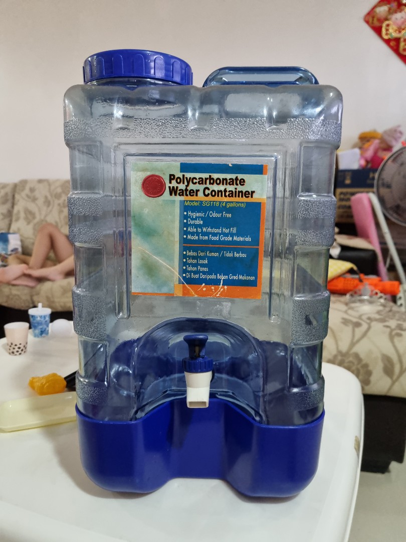 Polycarbonate Water Container 4gallons, Furniture & Home Living ...