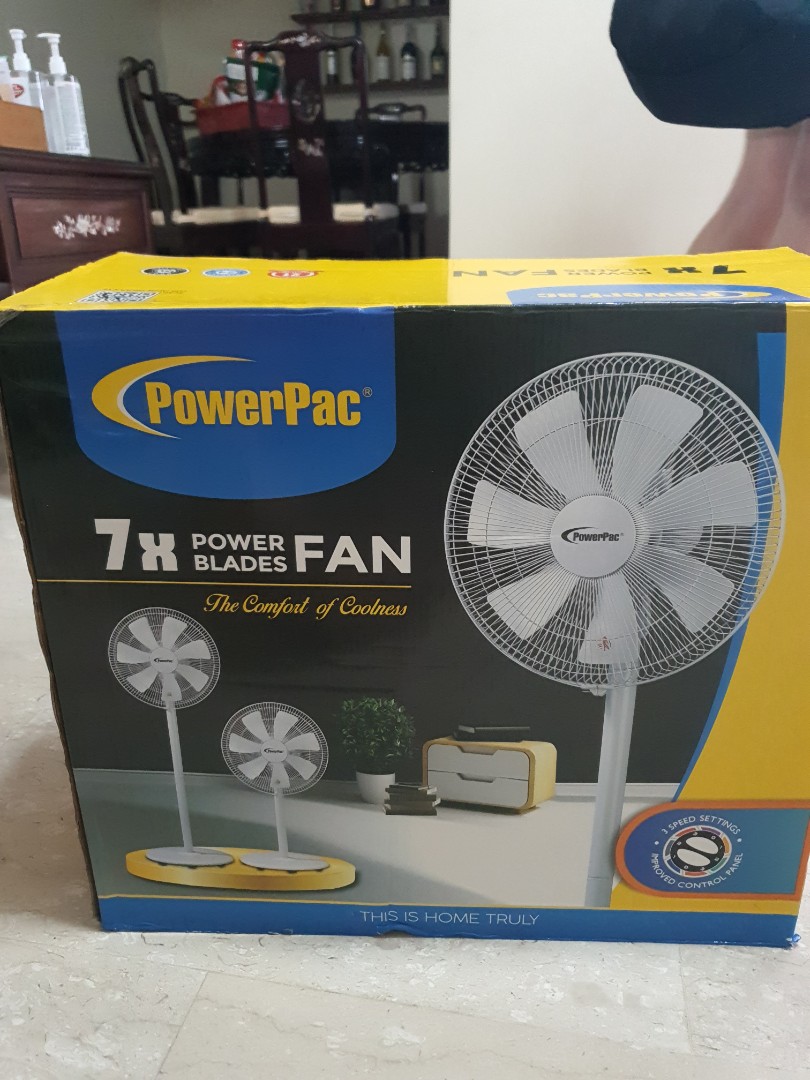 Power pac 7 power blade fan, Furniture & Home Living, Lighting & Fans ...