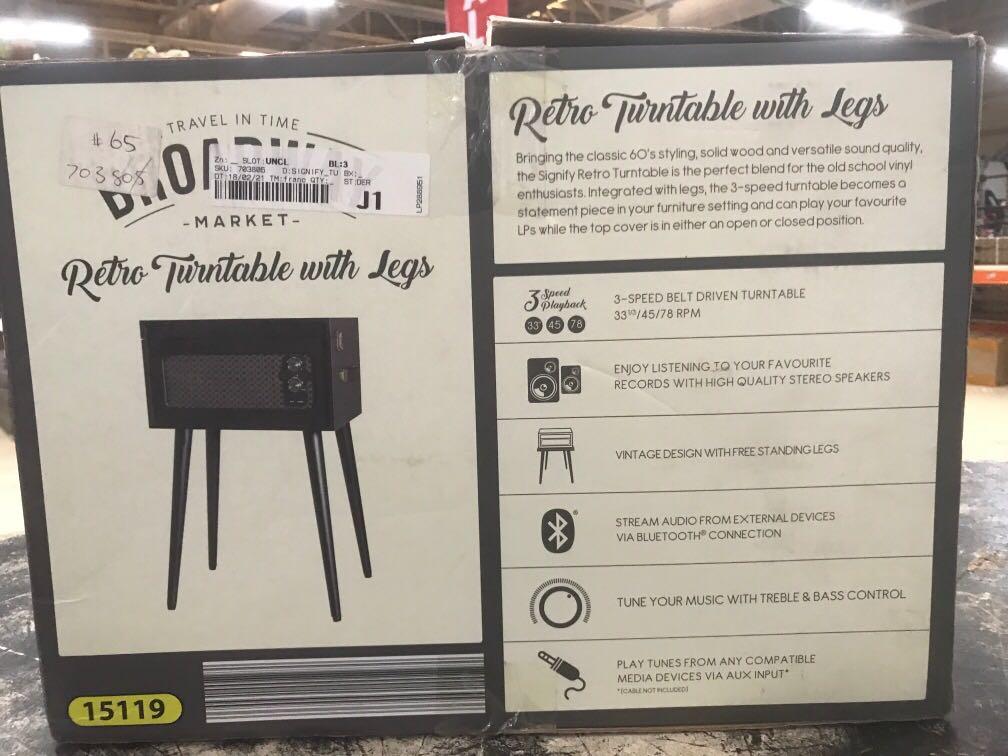 RETRO TURNTABLE WITH LEGS, Hobbies & Toys, Music & Media, CDs & DVDs on ...