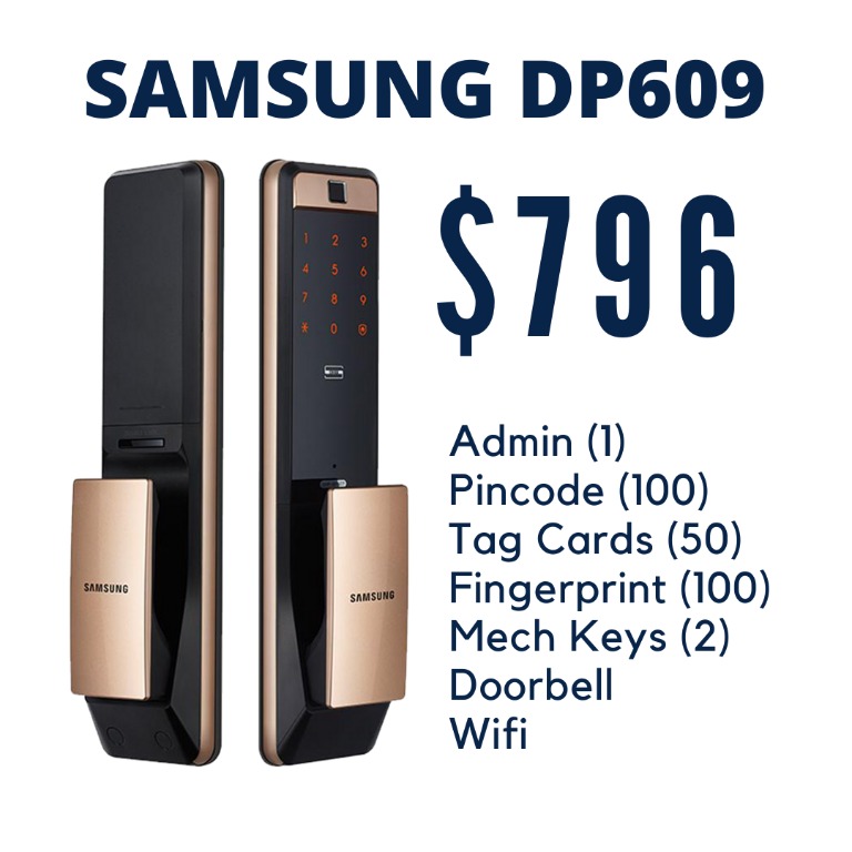 Samsung DP609 Push Pull Smart Digital Lock, Furniture & Home Living ...
