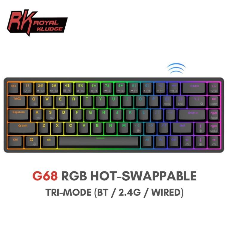 【SG】 Royal Kludge RK G68 (RK837) Hot Swappable Bluetooth Wireless RGB ...
