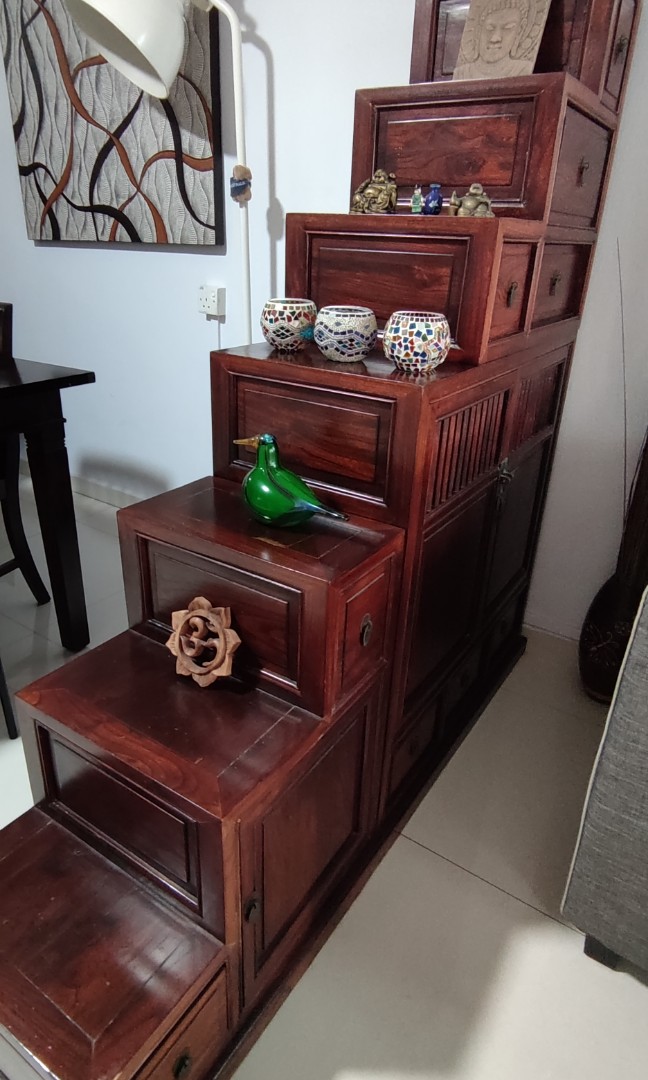 Teak Step Cabinet, Furniture & Home Living, Furniture, Shelves ...