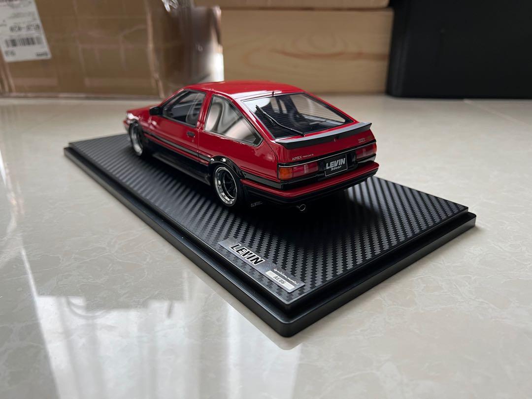 Toyota AE86 Levin (Red & Black panda) 1:18 Ignition Model, 興趣及遊戲, 玩具 ...