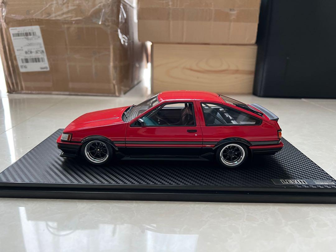 Toyota AE86 Levin (Red & Black panda) 1:18 Ignition Model, 興趣及遊戲, 玩具 ...
