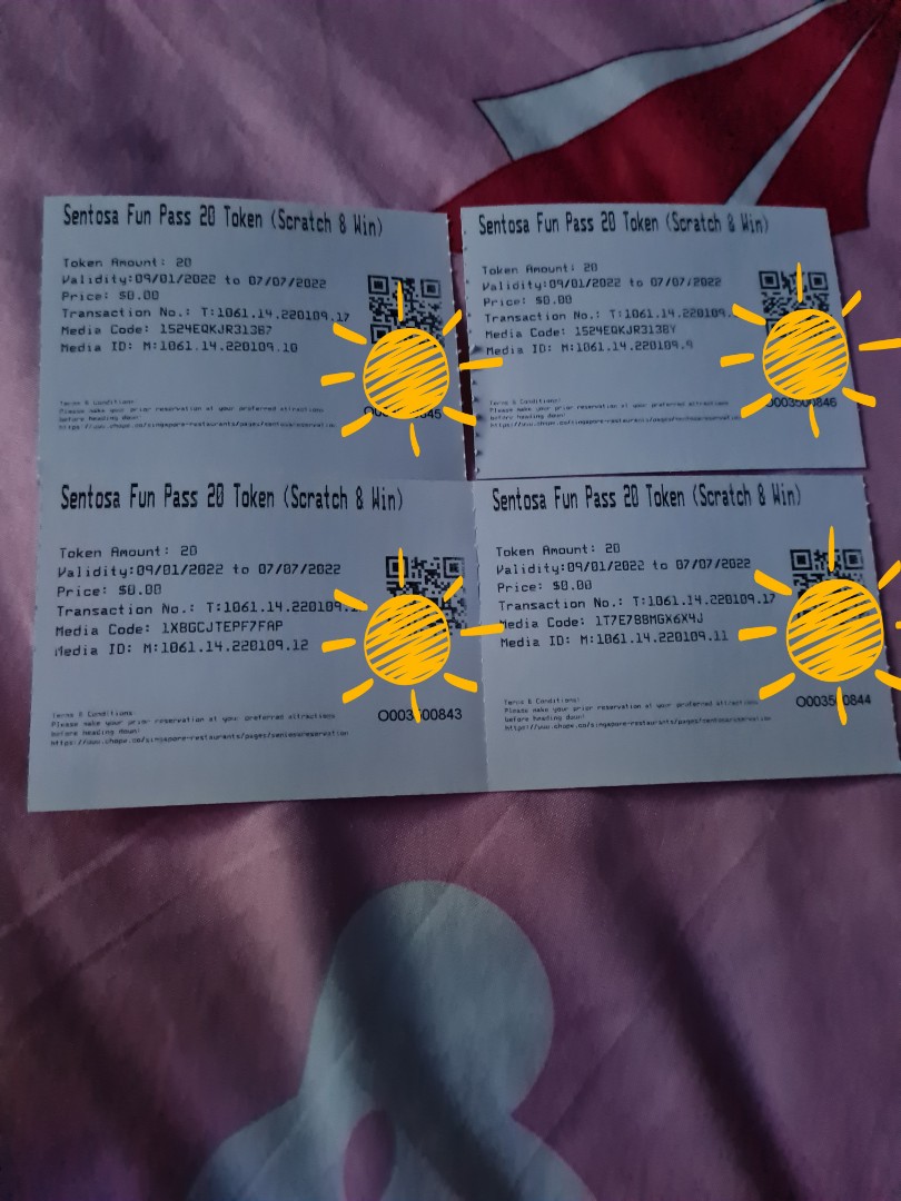 20 Sentosa tokens, Tickets & Vouchers, Vouchers on Carousell