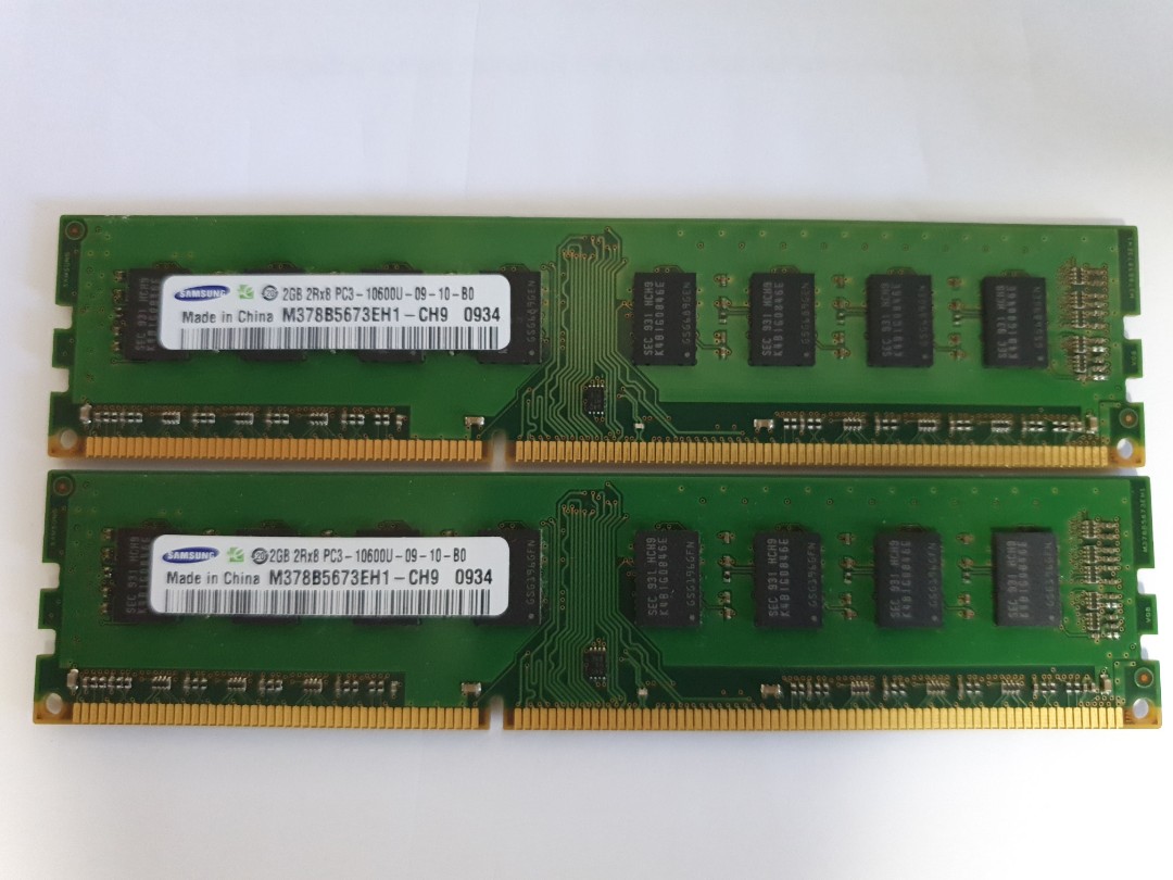 2x 2GB Desktop Ram PC3-10600U, Computers & Tech, Parts & Accessories ...