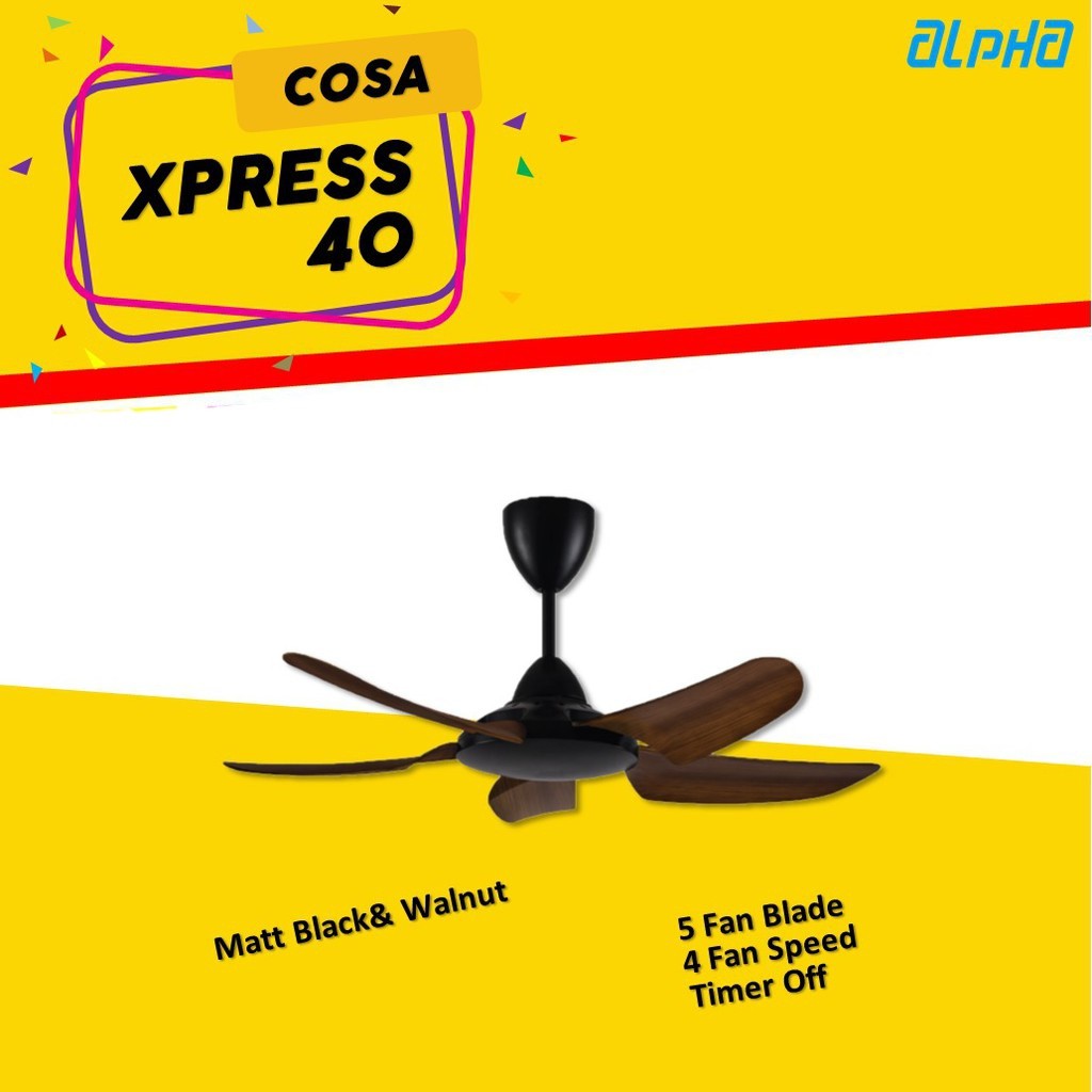 Alpha cosa xpress 40" ceiling fan black walnut, TV & Home Appliances ...