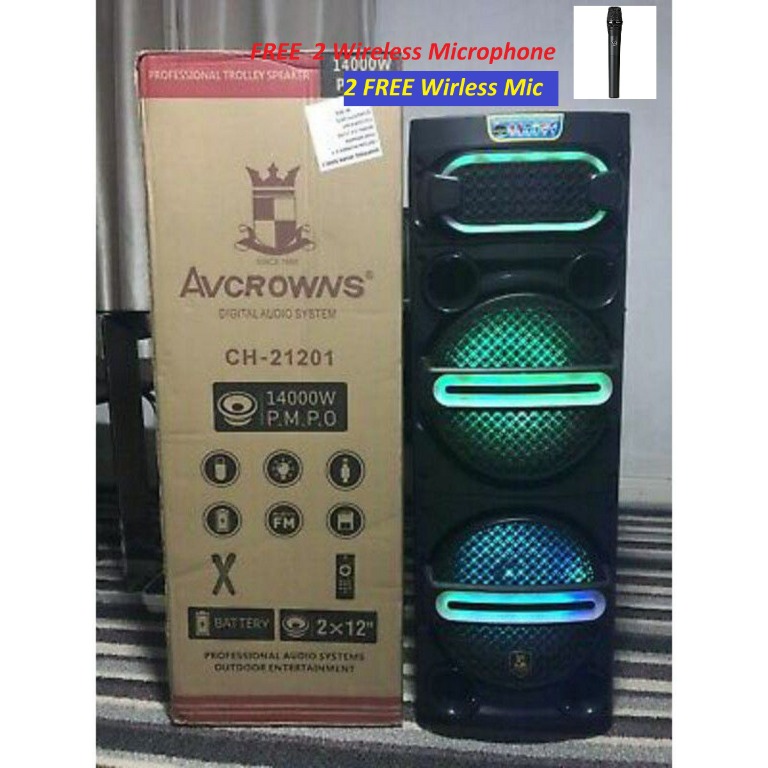 Avcrowns Karaoke CH-21201 12inchx Wireless Bluetooth Speaker ...